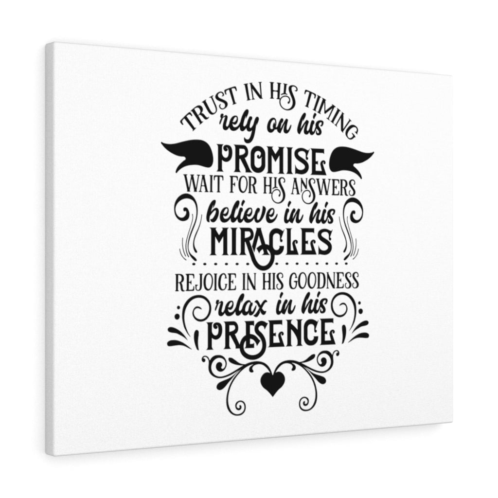 Scripture Walls Trust In His Timing Bible Verse Canvas Christian Wall ...