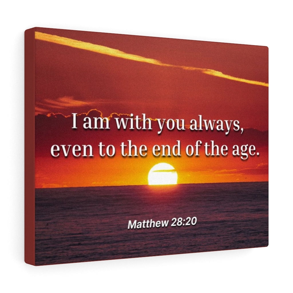 Scripture Walls Unto The End Matthew 28:20 Bible Verse Canvas Christian ...