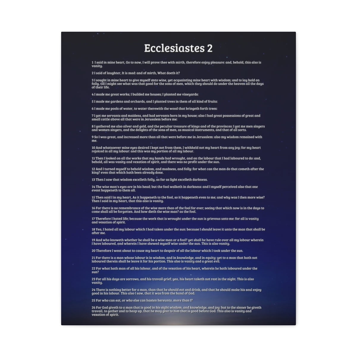 Scripture Walls Ecclesiastes 2 Chapter Sky Vanity Bible Canvas ...