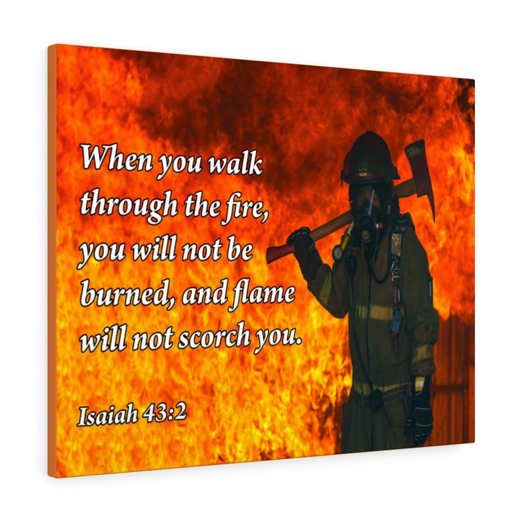 Scripture Walls Walk Through Fire Isaiah 43:2 Firefighter Bible Verse ...
