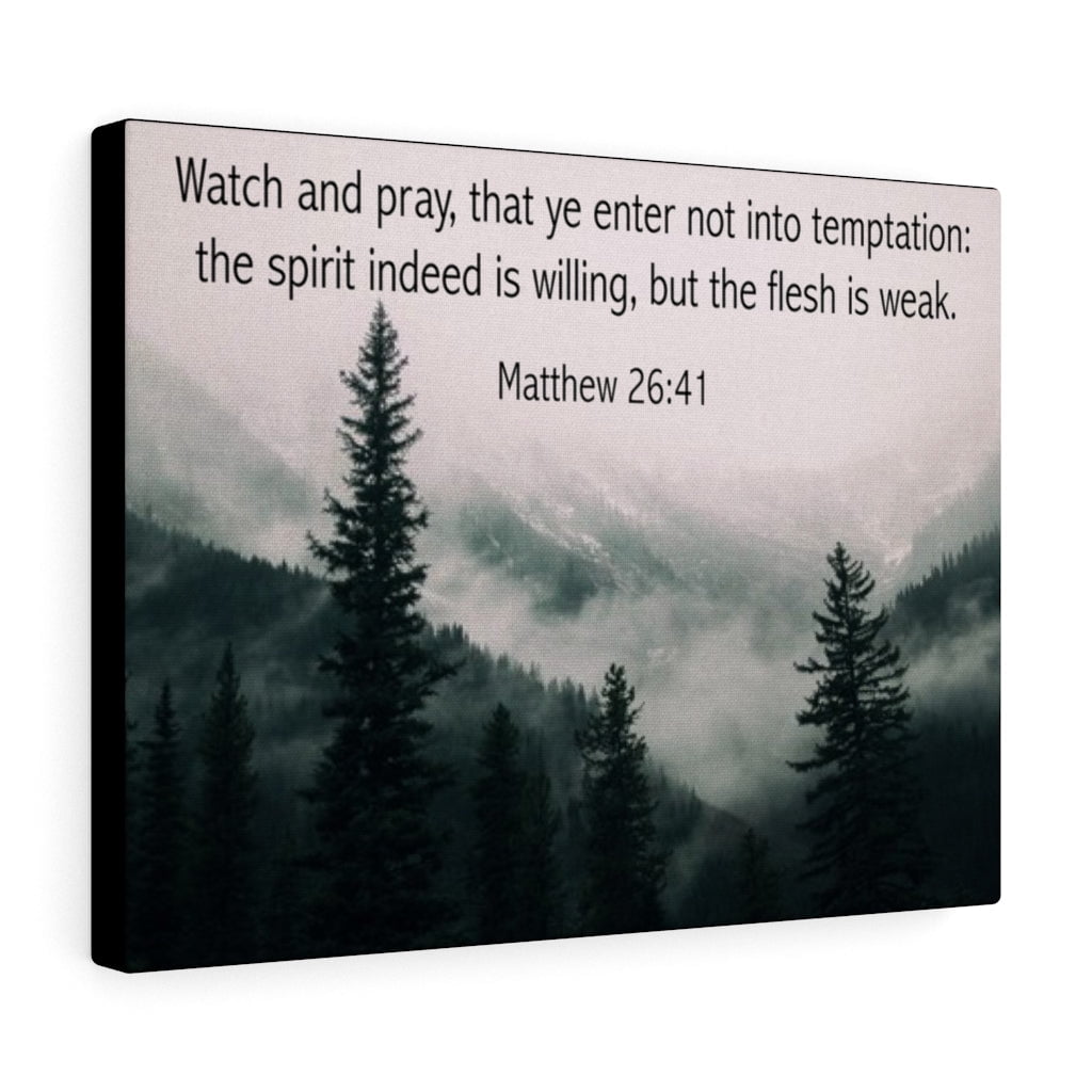 Scripture Walls Watch and Pray Matthew 26:41 Bible Verse Canvas ...