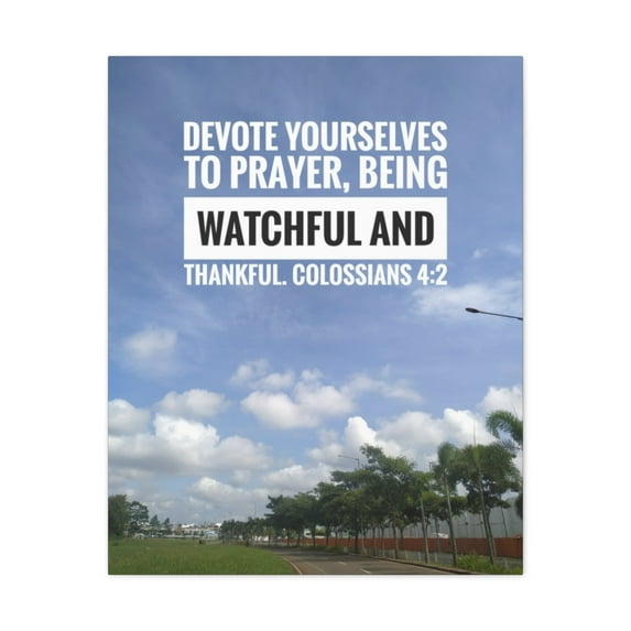 Scripture Walls Watchful And Thankful Colossians 4:2 Bible Verse Canvas ...