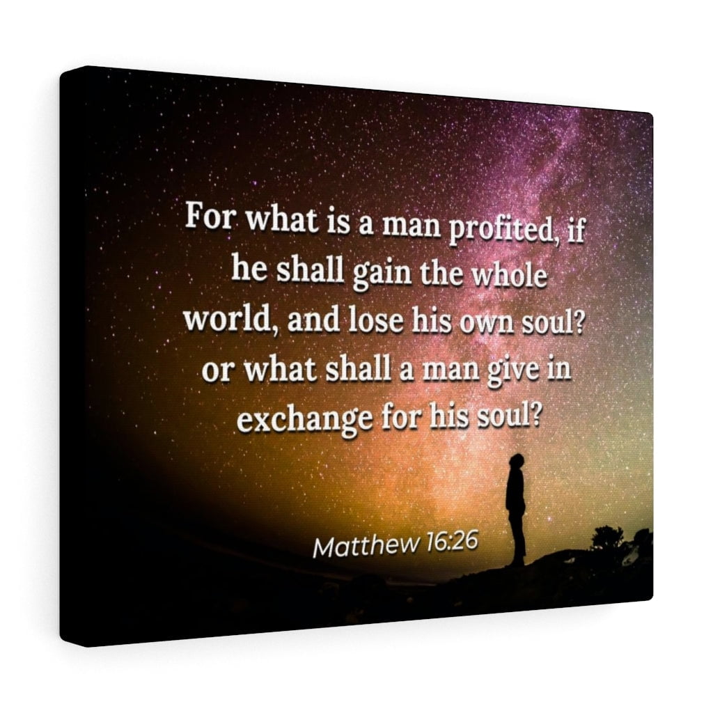 Scripture Walls Whole World Matthew 16:26 Bible Verse Canvas Christian ...