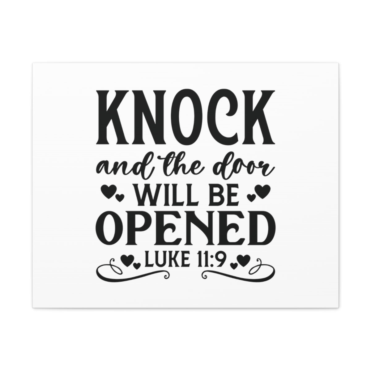 Scripture Walls Will Be Opened Luke 11:9 Hearts Bible Verse Canvas ...