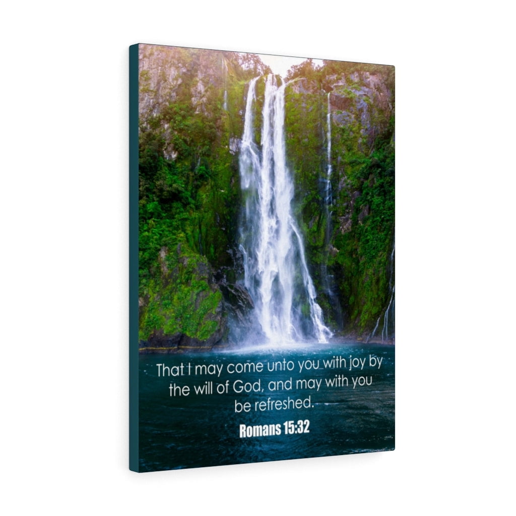 Scripture Walls Will of God Romans 15:32 Bible Verse Canvas Christian ...