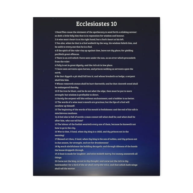 Scripture Walls Wisdom & Folly Ecclesiastes 10 Bible Verse Canvas ...
