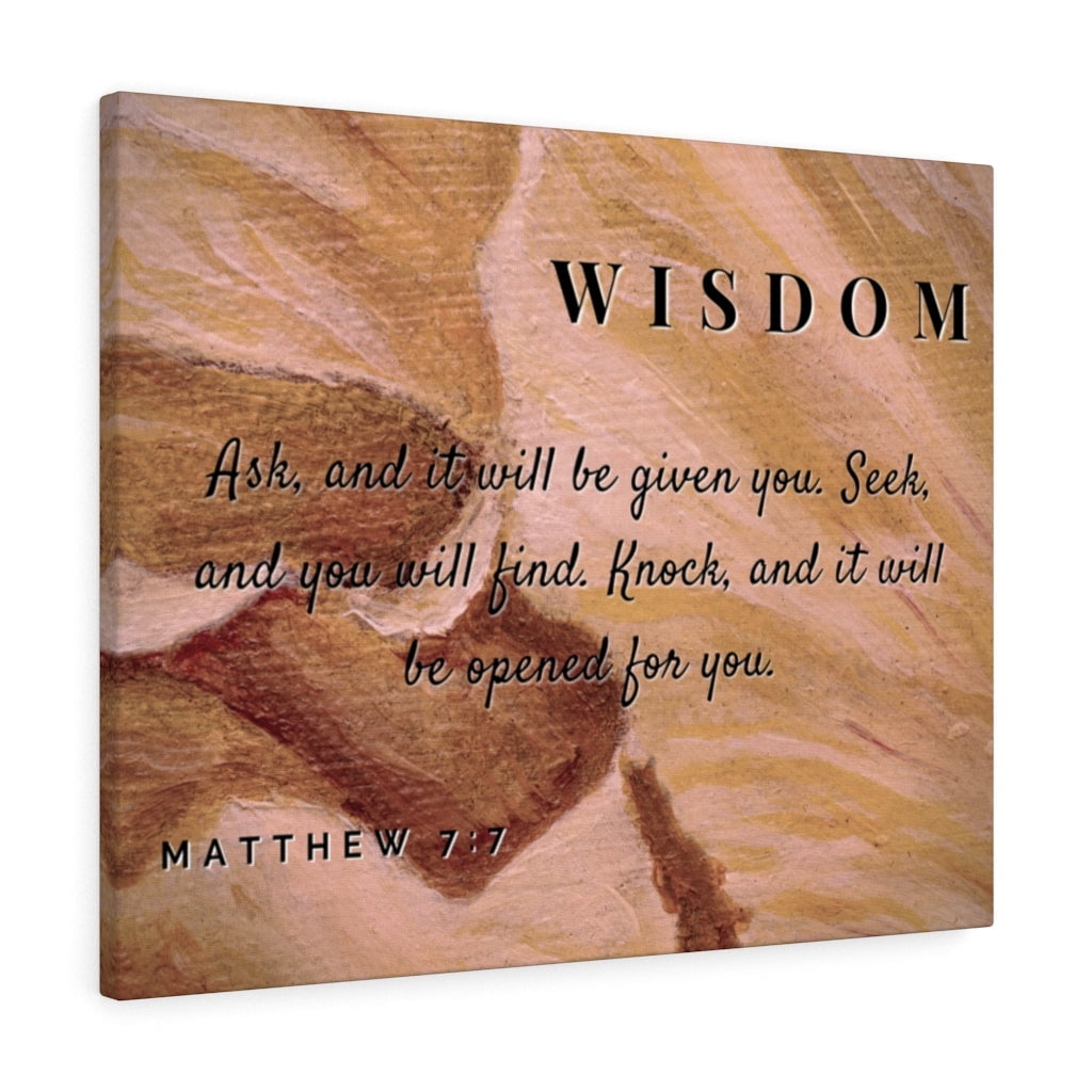 Scripture Walls Wisdom Matthew 7:7 Bible Verse Canvas Christian Wall ...
