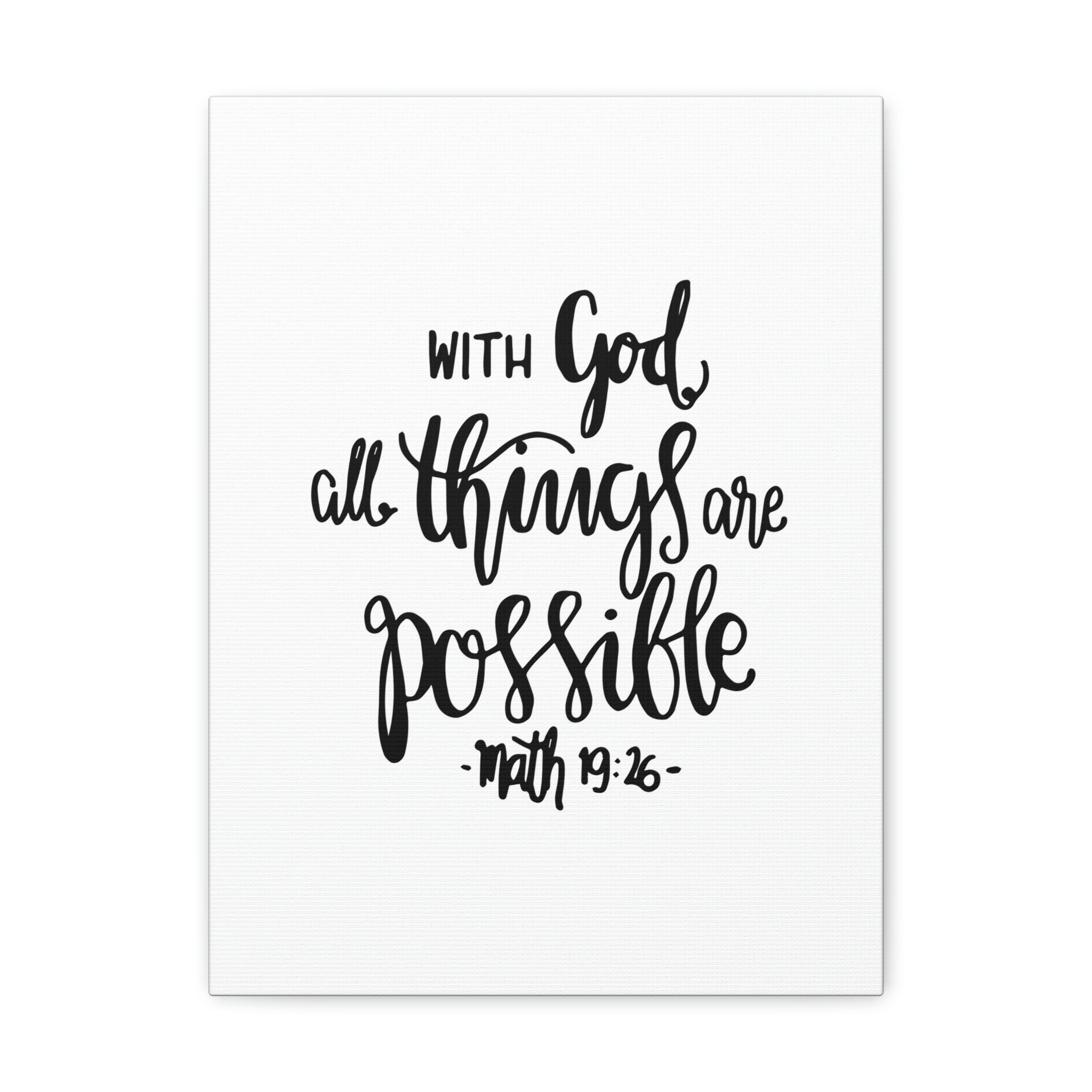 Scripture Walls With God All Things Matthew 19:26 Cursive Christian ...