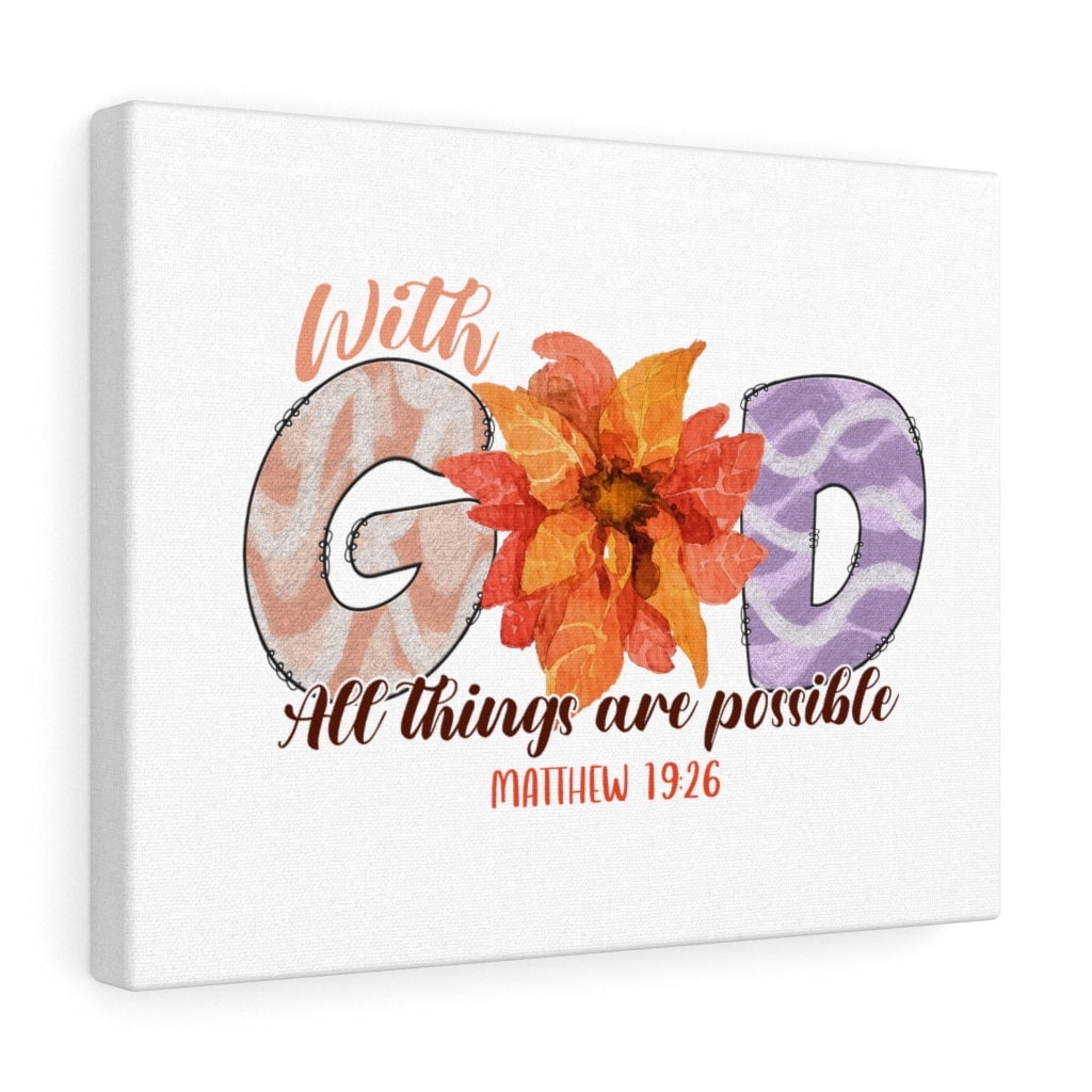 Scripture Walls With God Flowers Bible Verse Canvas Christian Wall Art ...