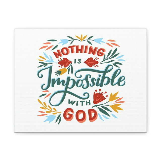 Scripture Walls Luke 1:37 With God Colorful Leaves Christian Wall Art ...