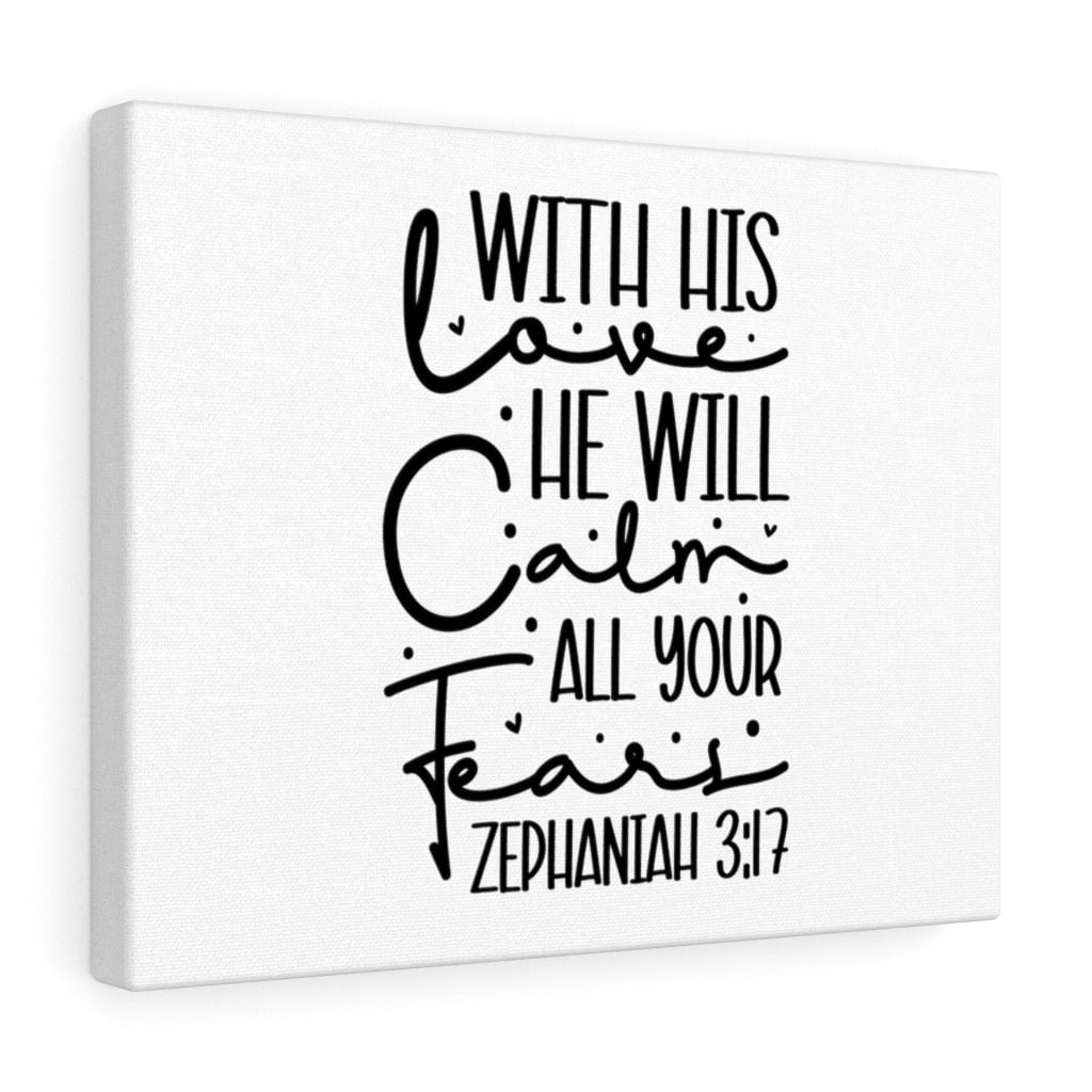 Scripture Walls With His Love Zephaniah 3:17 Bible Verse Canvas ...