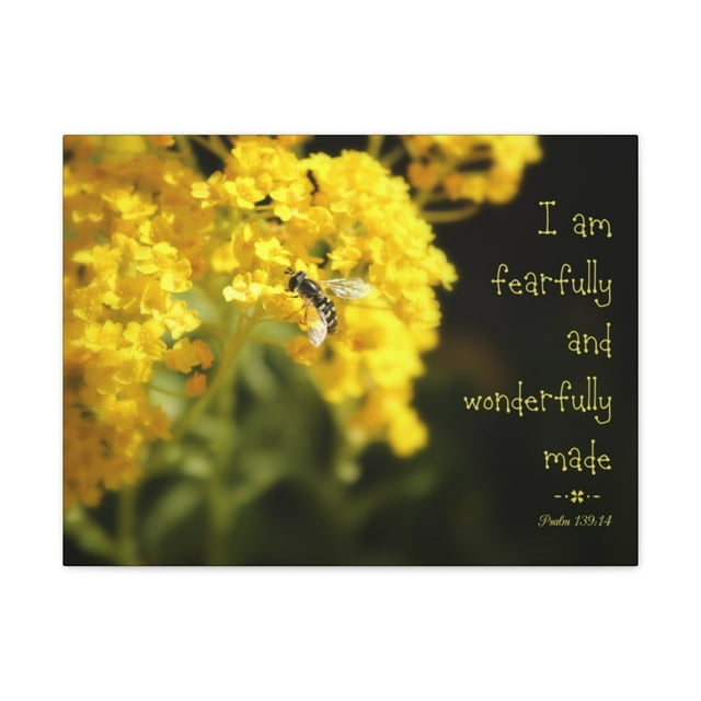 Scripture Walls Wonderfully Made Psalm 139:14 Bee Bible Verse Canvas ...