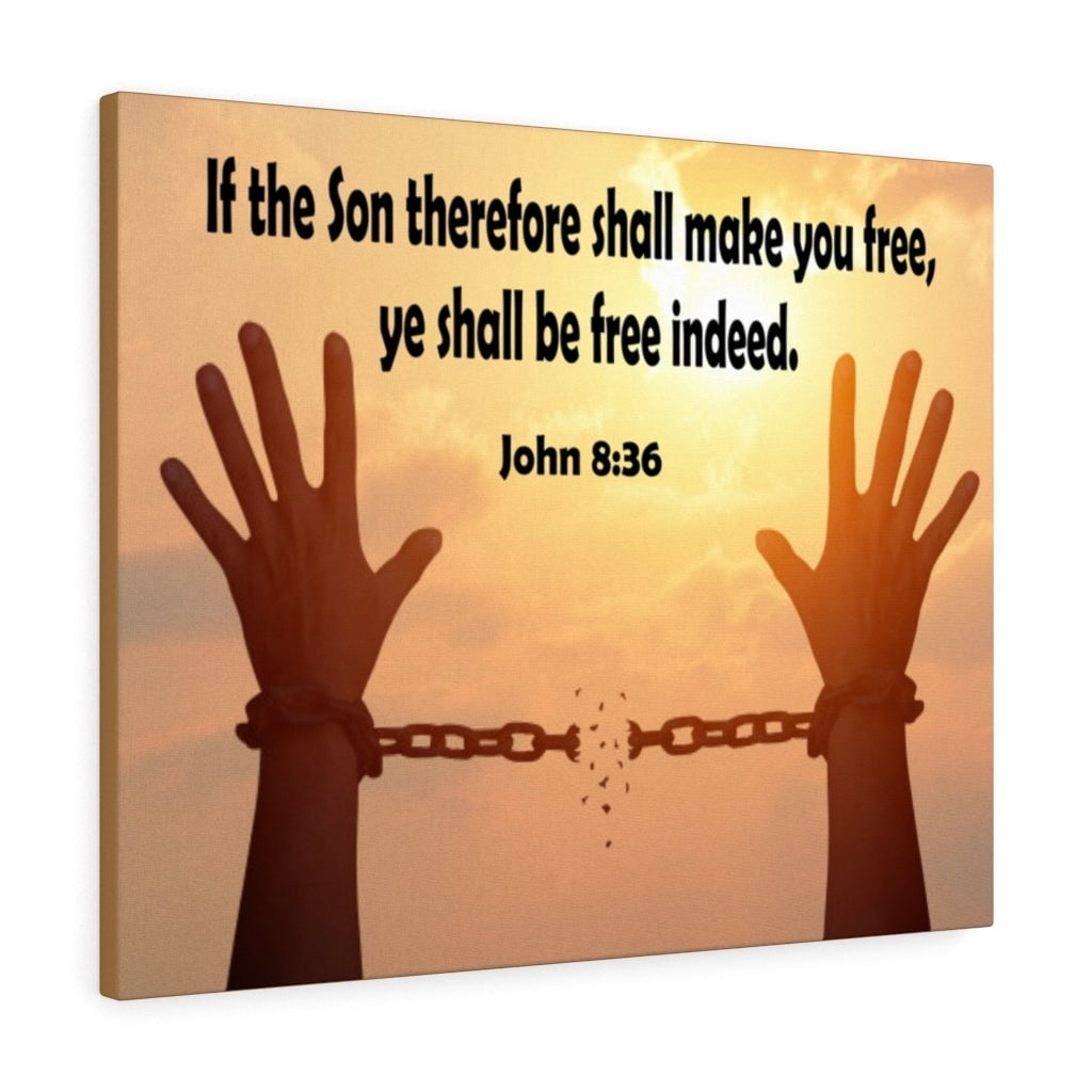 Scripture Walls John 8:36 Ye Shall Be Free Indeed Bible Verse Canvas ...