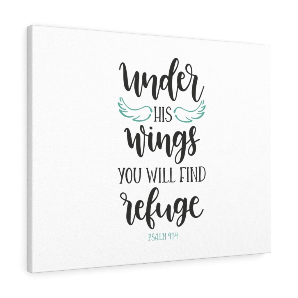 Scripture Walls You Will Find Refuge Psalm 91:4 Bible Verse Canvas ...