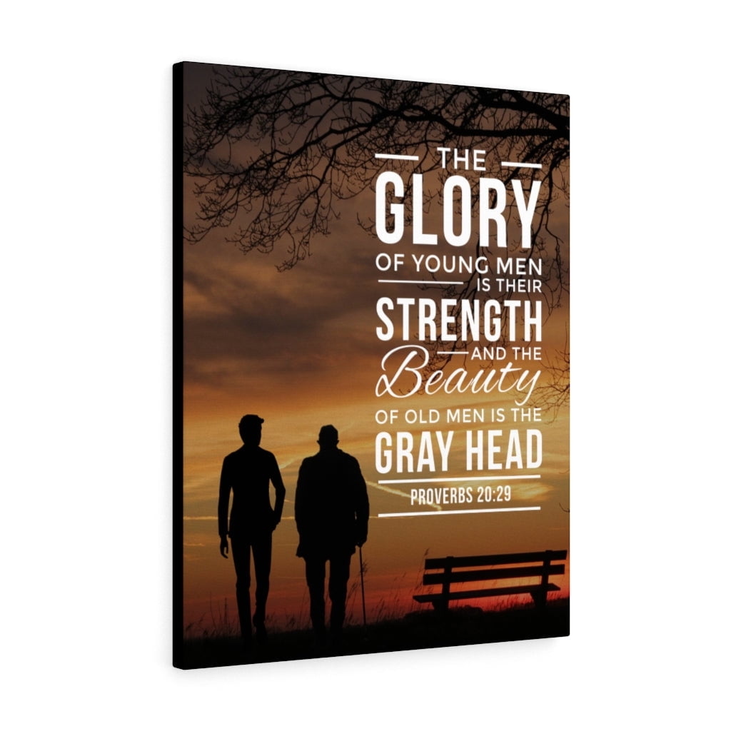 Scripture Walls Young Man Glory Proverbs 20:29 Bible Verse Canvas ...