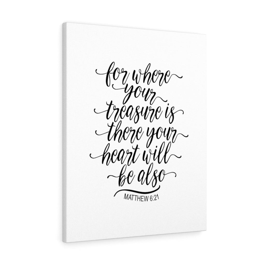 Scripture Walls Your Heart Matthew 6:21 Bible Verse Canvas Christian ...