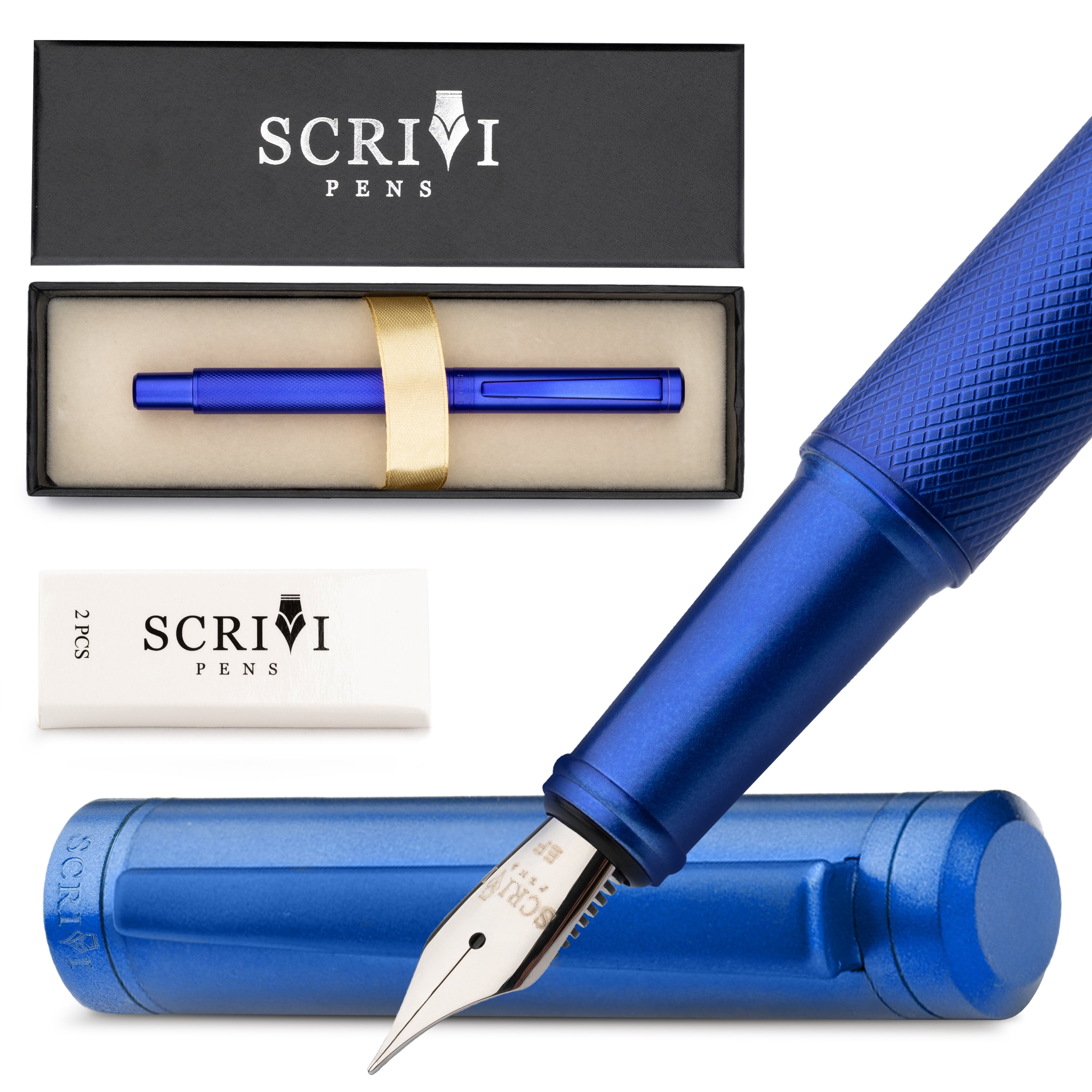 Scrivi Pens Luxury Fountain Pen Set-[Blue] Fountain Pens for Writing ...
