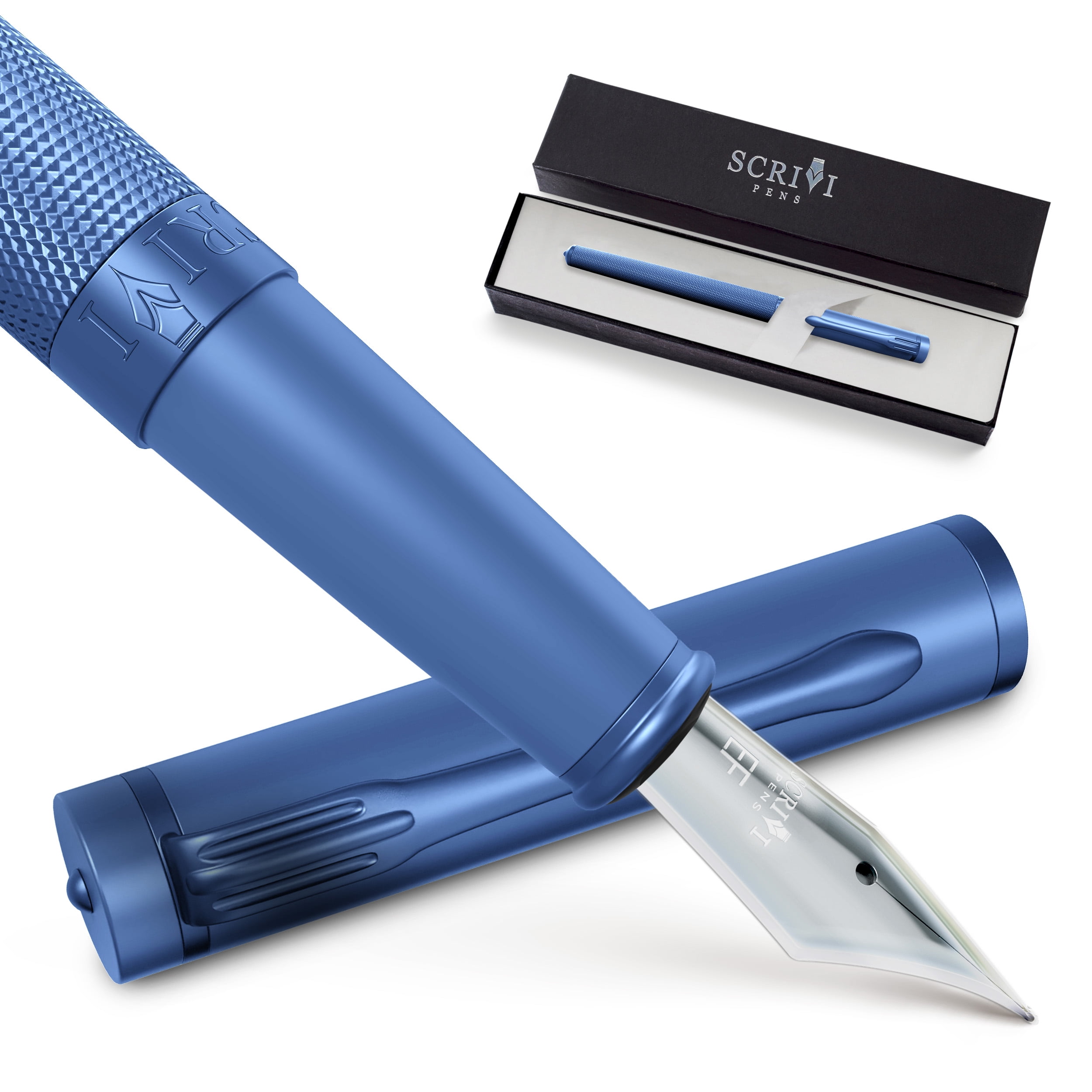 Scrivi Pens Luxury Fountain Pen Set-[Blue] Fountain Pens for Writing ...