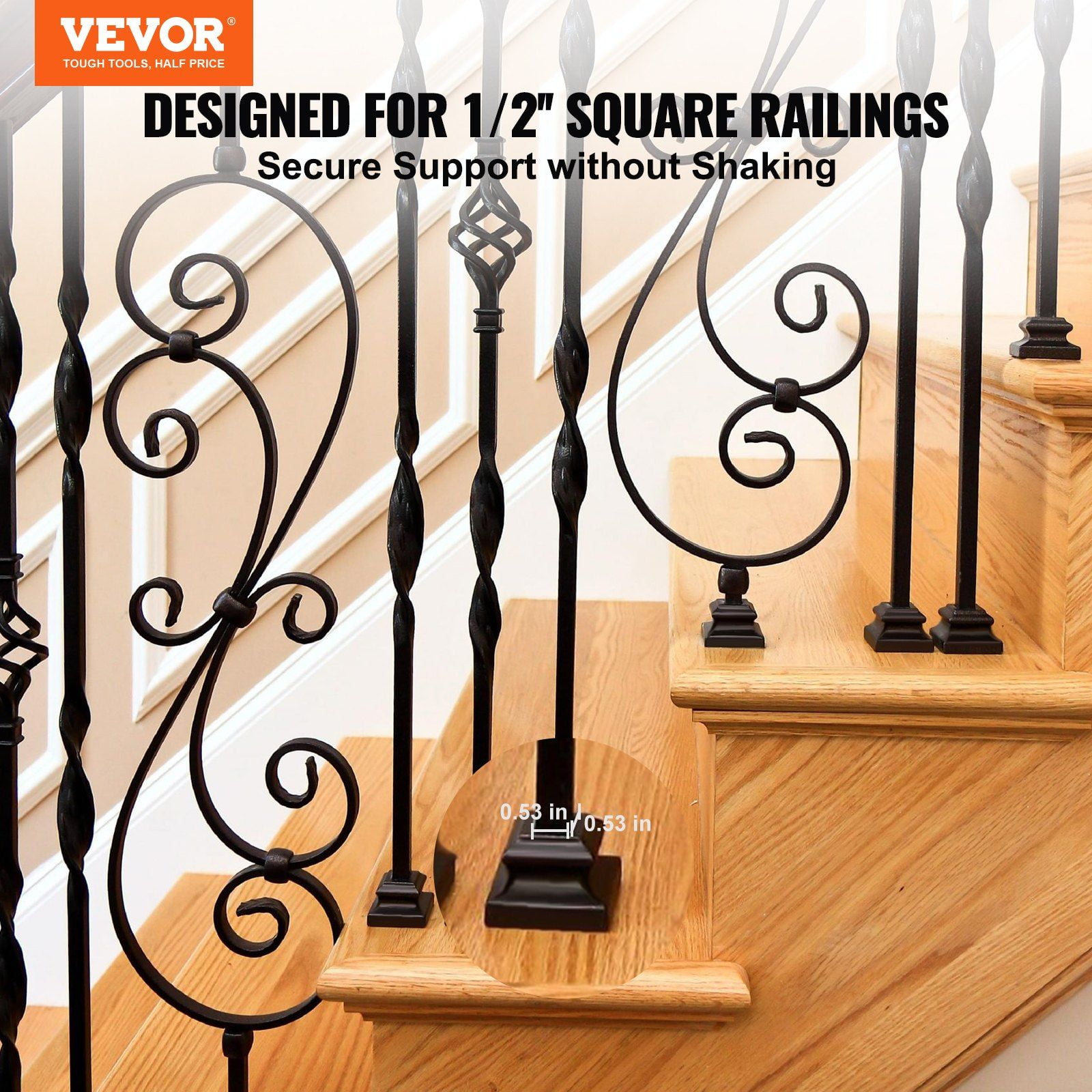 Scroll & Basket Twist Baluster Shoes (50-Pack) – Aluminum Alloy, Satin ...
