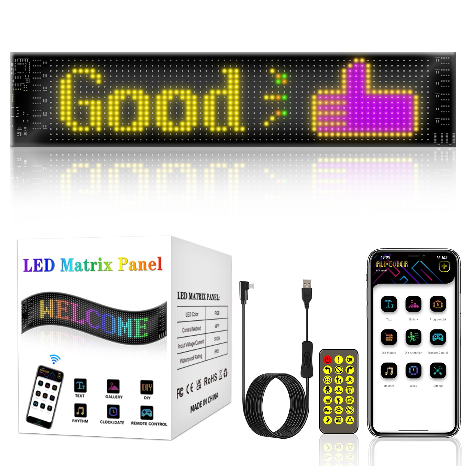 Scrolling Huge Bright Advertising LED Signs, Flexible USB 5V LED Store ...