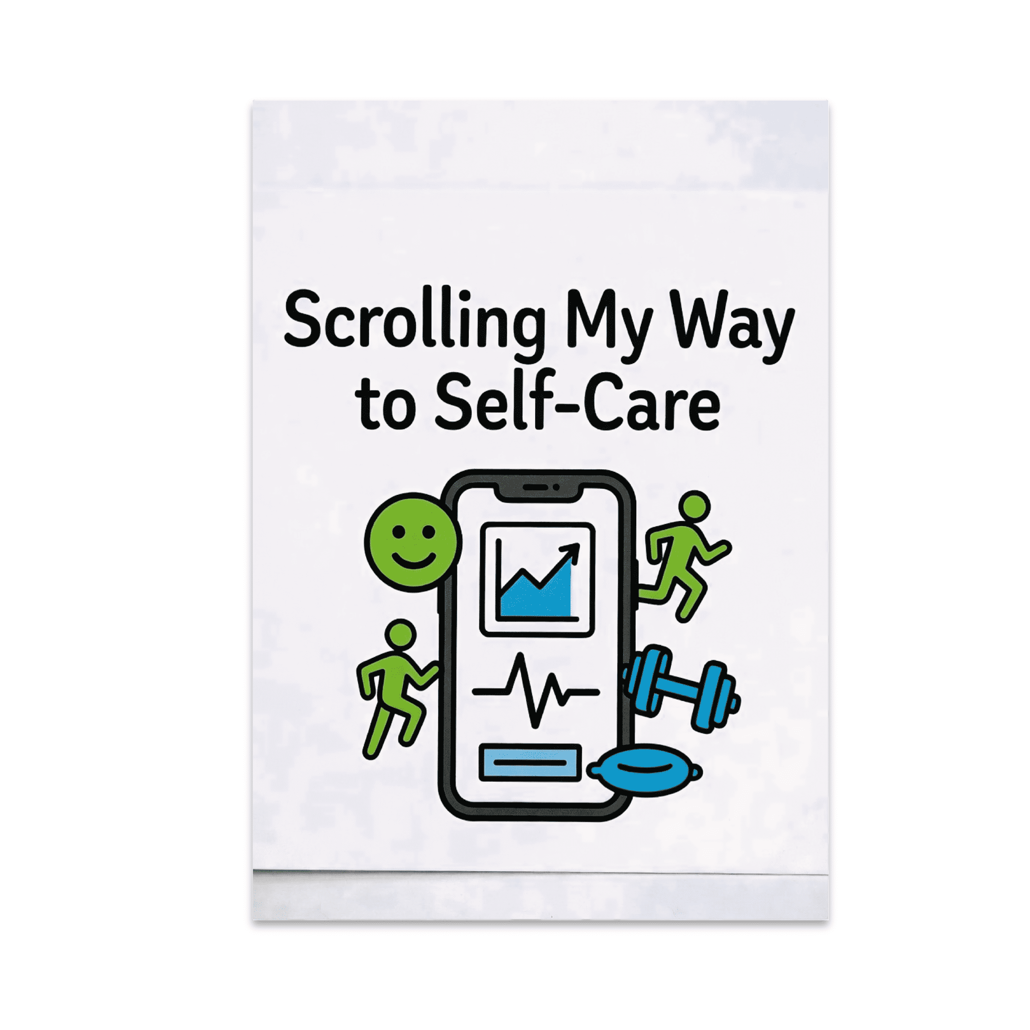 Scrolling My Way to Self-Care - Wellness App Enthusiast - 13x19 Poster ...