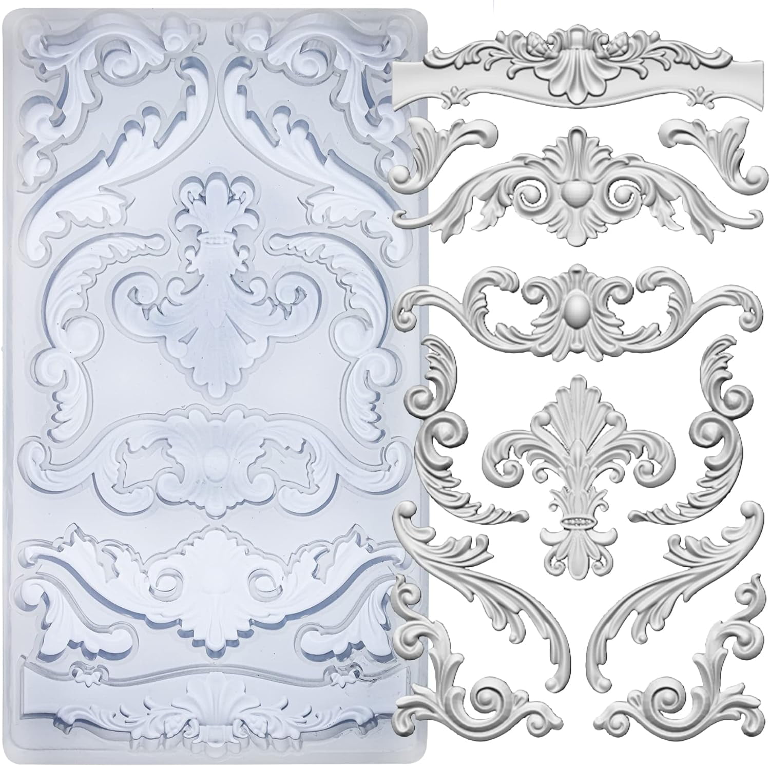 Scrollworks Mold for Polyclay Air Dry Clay Plaster - Walmart.com