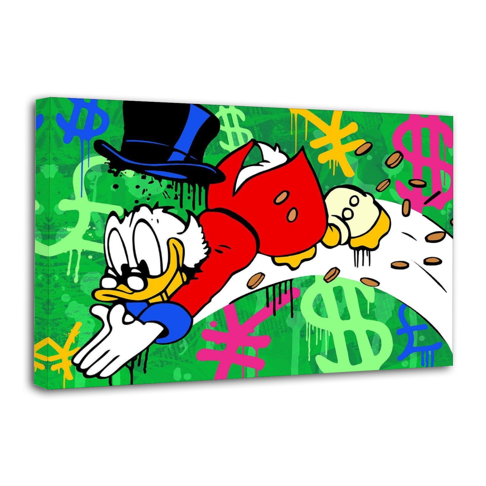 Scrooge Mcduck Diving Money Graffiti Pop Canvas Poster Wall Art Picture ...