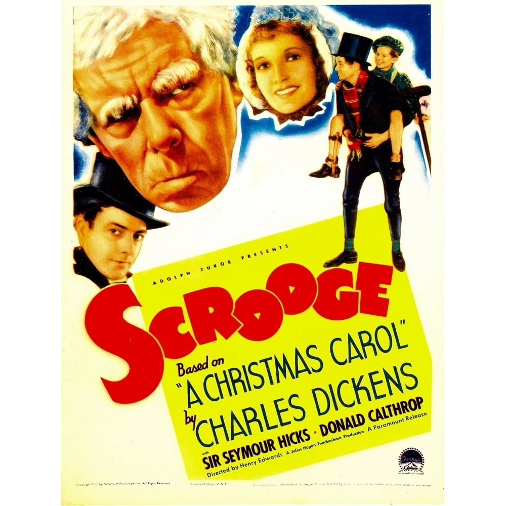 Scrooge Second From Left: Seymour Hicks On Midget Window Card 1935 ...