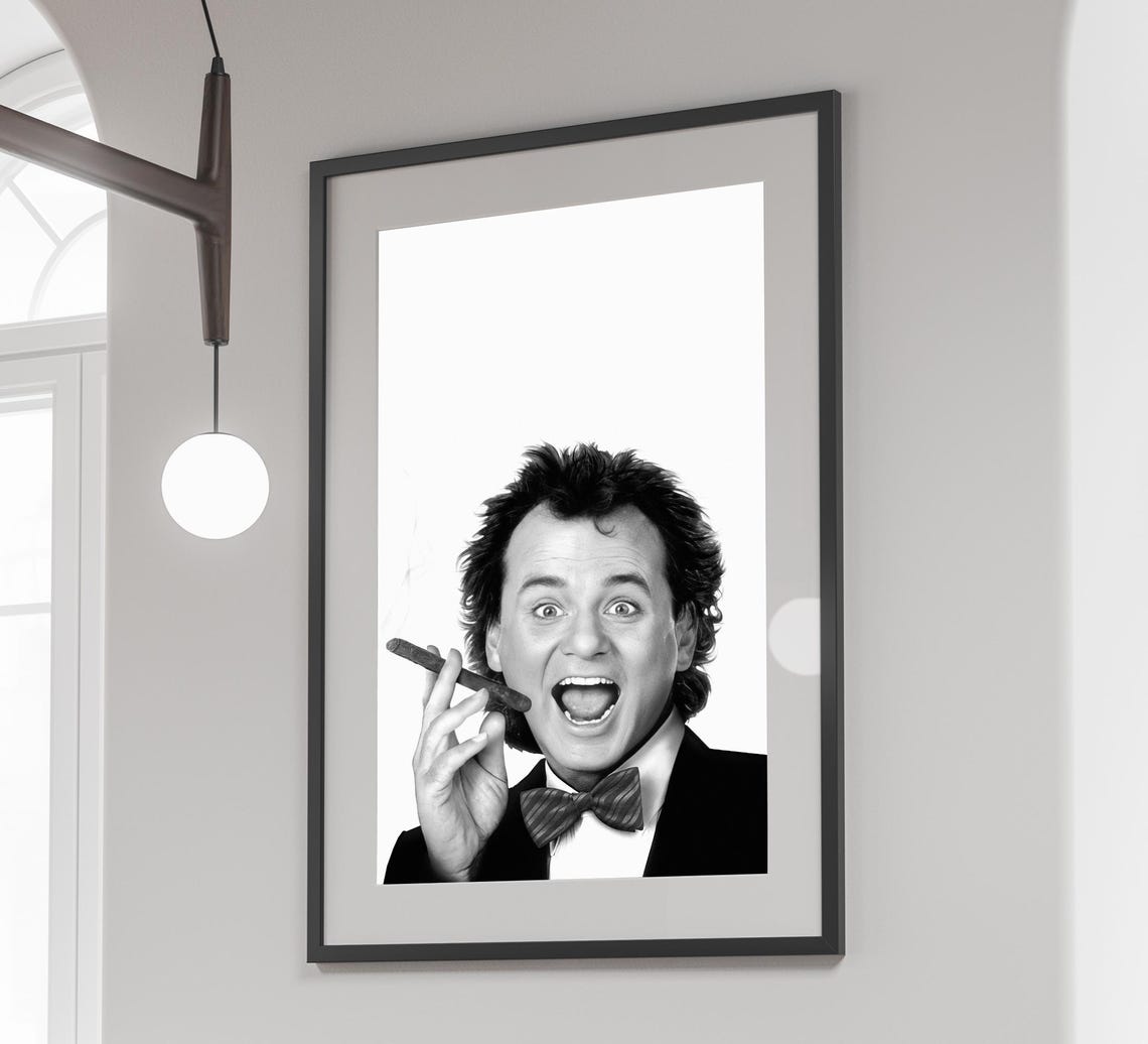 Scrooged Movie Poster, Frank Cross Print, Black And White, Funny ...