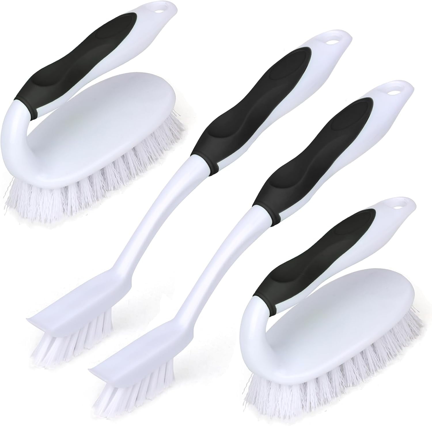 Scrub Brush Set, 4 Pack Deep Cleaning Brush Kit - 2 Scrub Brush, 2 Tile ...