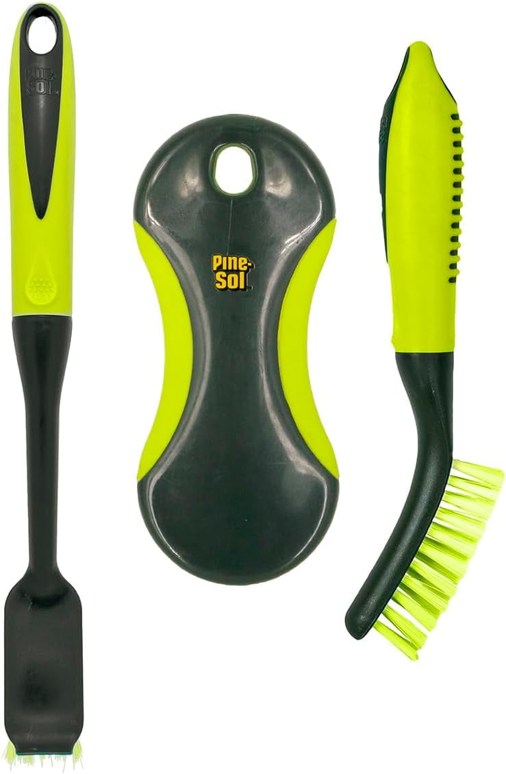 Scrub Brush Set - Long Handle Cleaning Brushes with Heavy Duty Bristles ...
