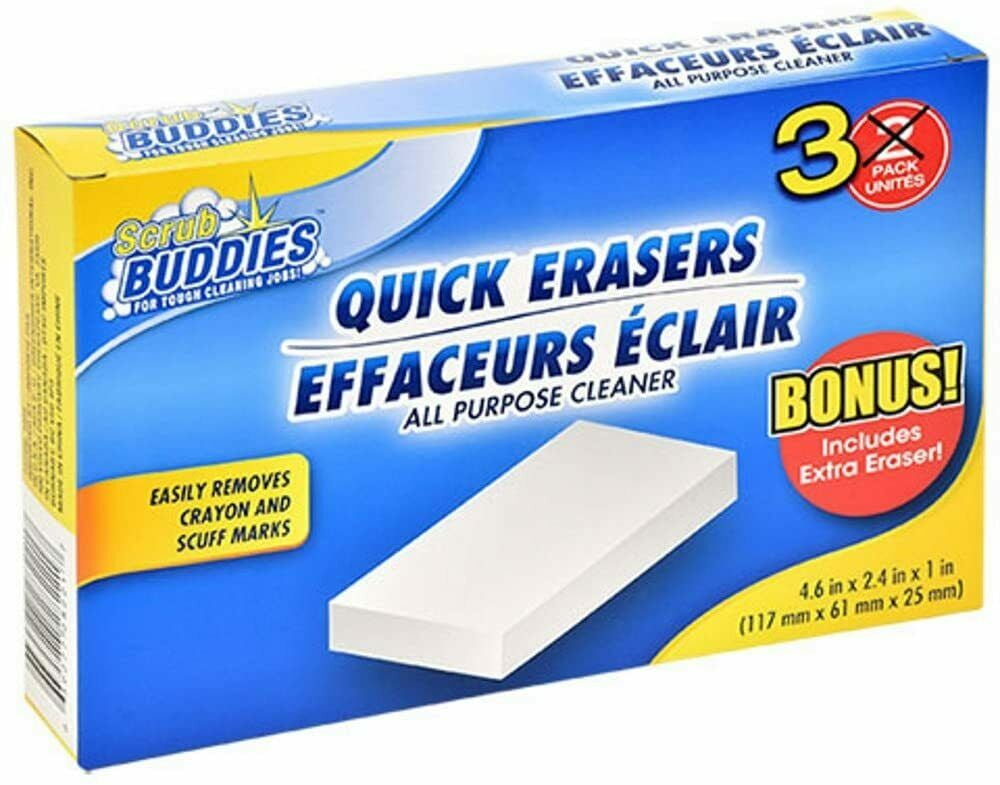 Scrub Buddies Quick Erasers, 3 Pack All Purpose Household Cleaner for ...