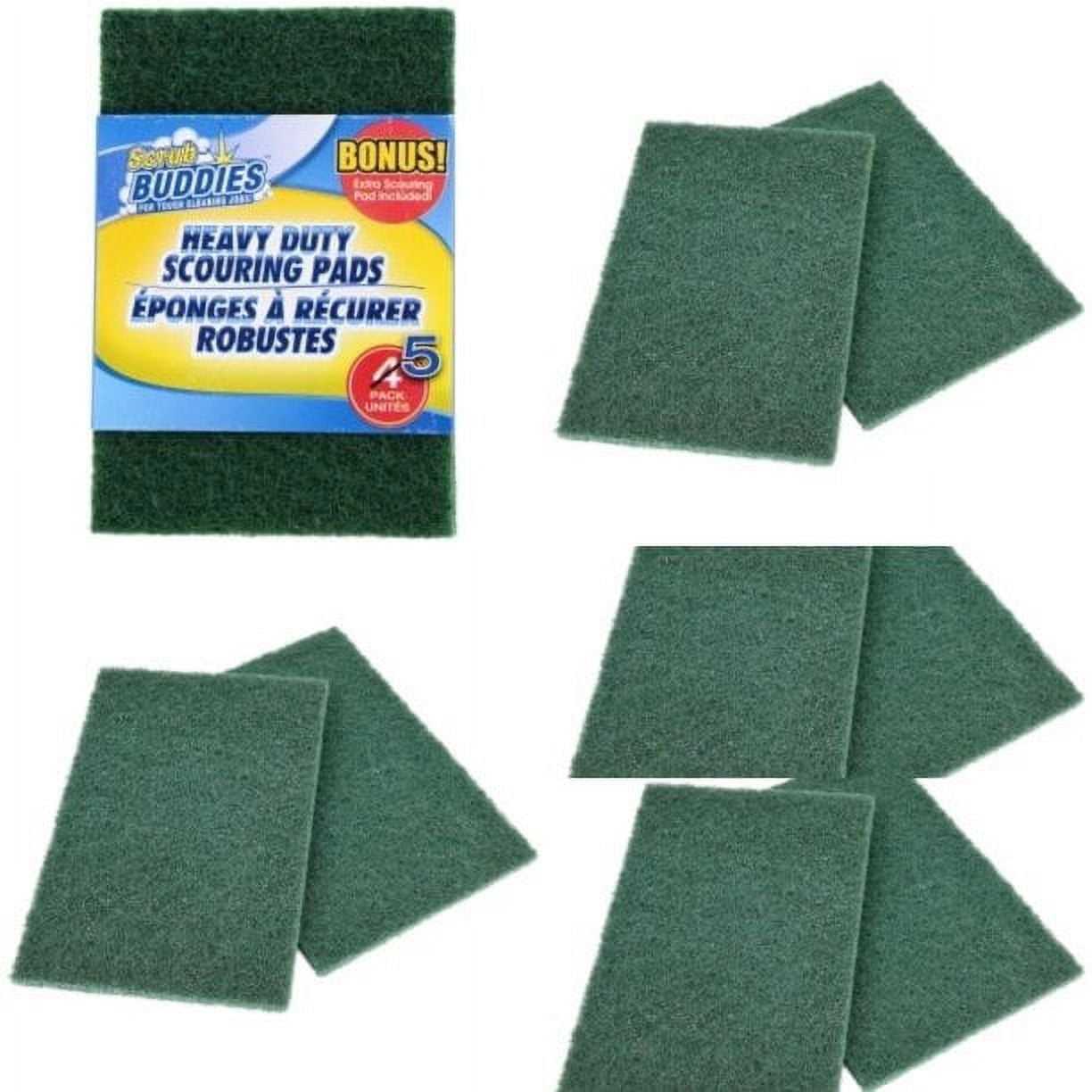 Scrub Buddies Heavy-Duty Scouring Pads, 5-ct. Packs 6" x 4' Green Tough ...