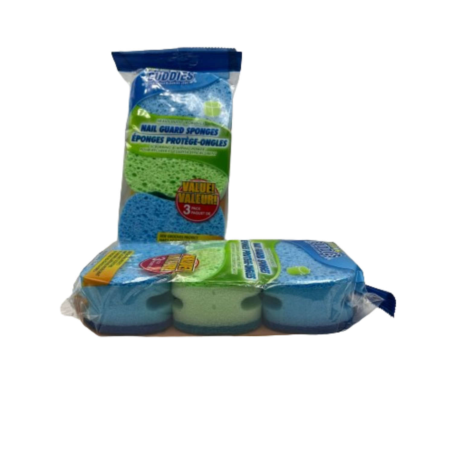 Scrub Buddies Nail Guard Sponges, 3-ct. Bonus Packs (2-Blue-1-Green ...