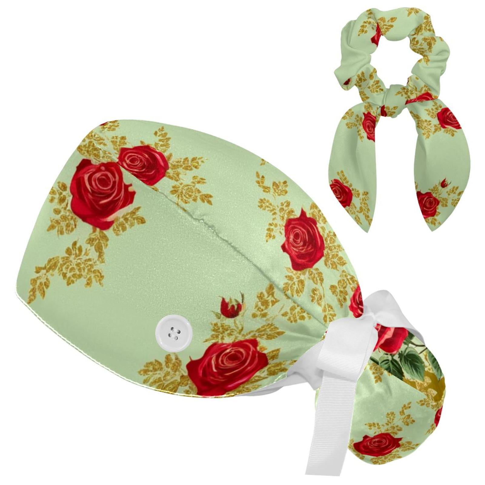 Scrub Cap,Women'S Hats & Caps,seamless floral one side border,Surgical ...