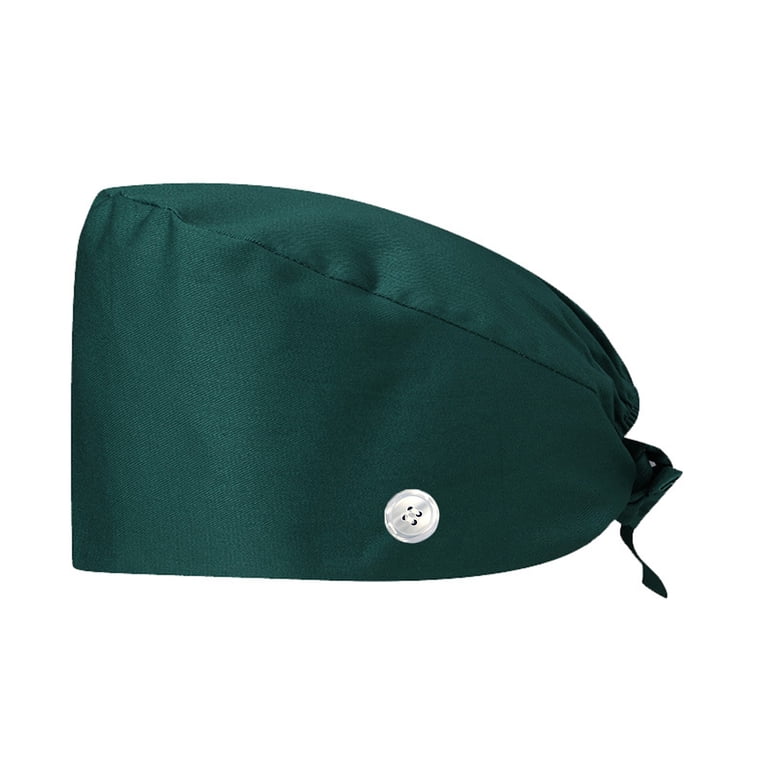 Scrub Cap with Buttons Surgical Caps for Men Women Medical Nurse Hats ...