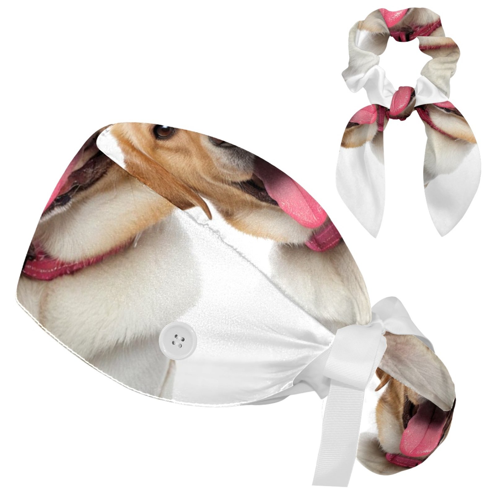 Scrub Caps Women,Gift Hair Tie,Animal labrador dog puppy，Scrub Caps ...