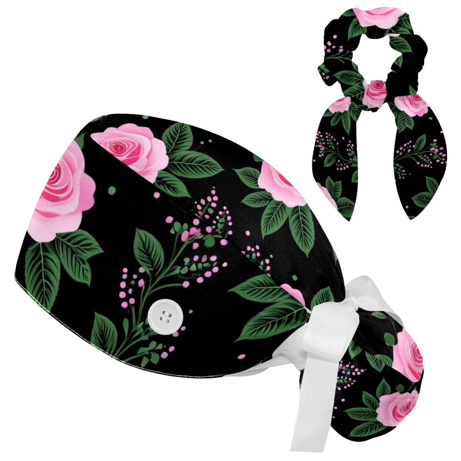 Scrub Caps Women,Gift Hair Tie,Roses Branches，Chef Cap,Surgeon Caps,for Beauty Salon - Walmart.com