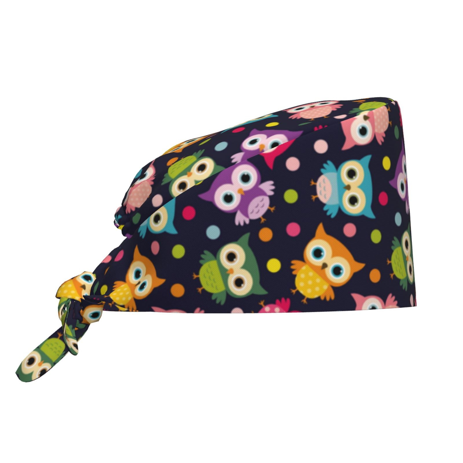 Scrub Caps Women Men - Cartoon Cute Colorful Owls Waterproof Working ...