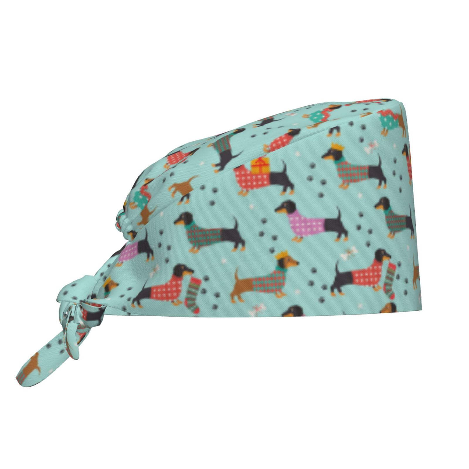 Scrub Caps Women Men, Dachshund Dog Puppy No.1037 Adjustable Working ...