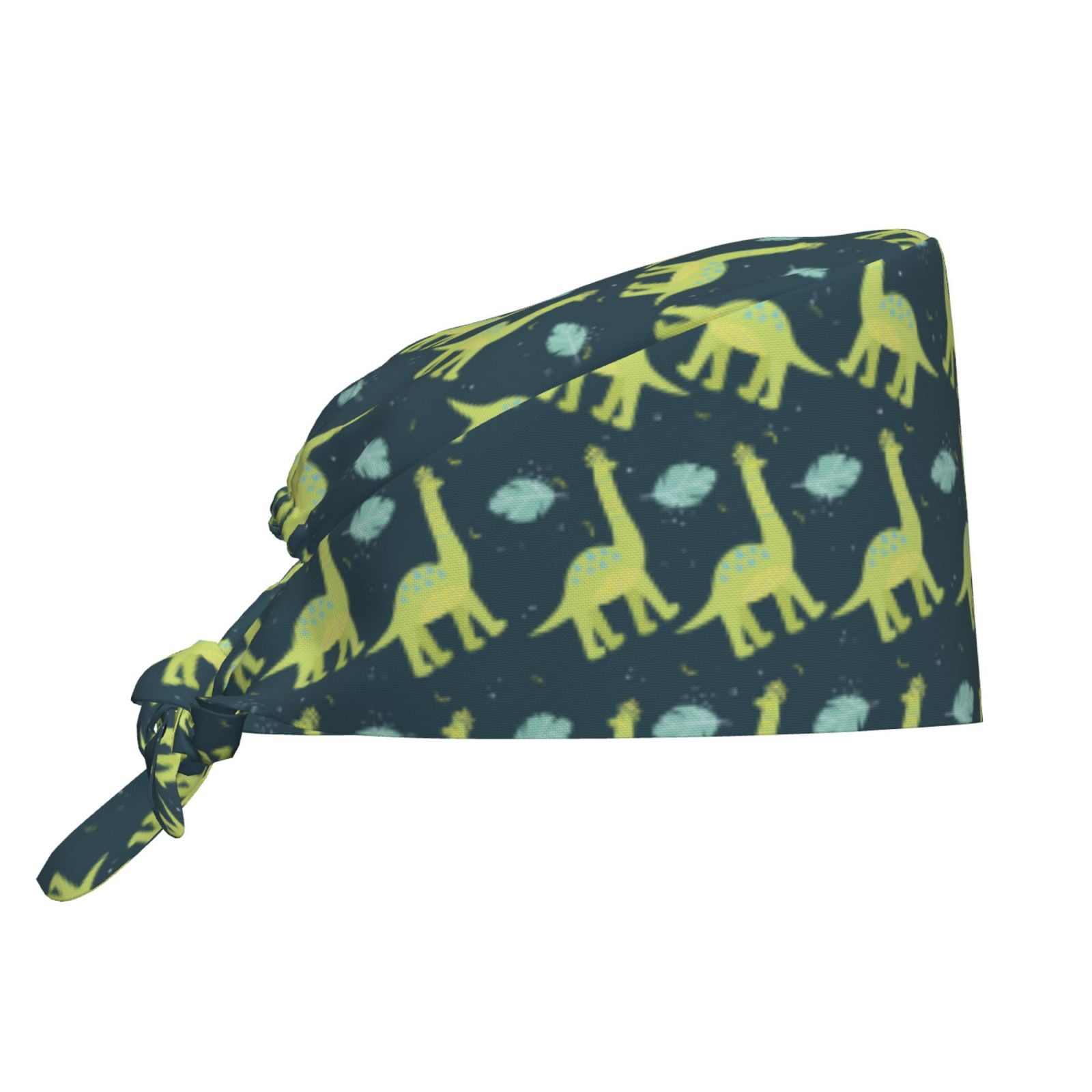 Scrub Caps Women Men - Dinosaur green leaves Waterproof Working Cap ...