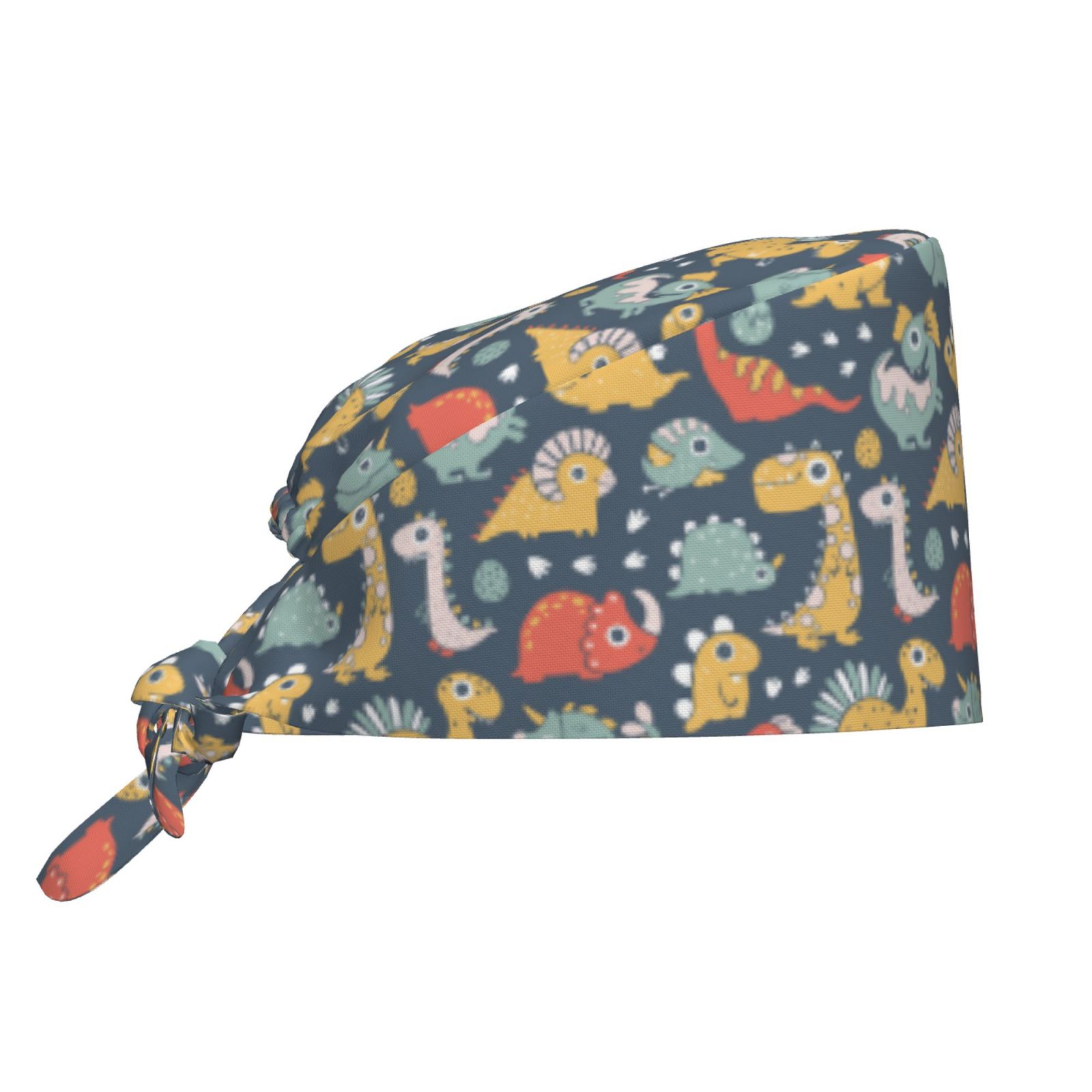 Scrub Caps Women Men, cartoon Dinosaur cute print Adjustable Working ...
