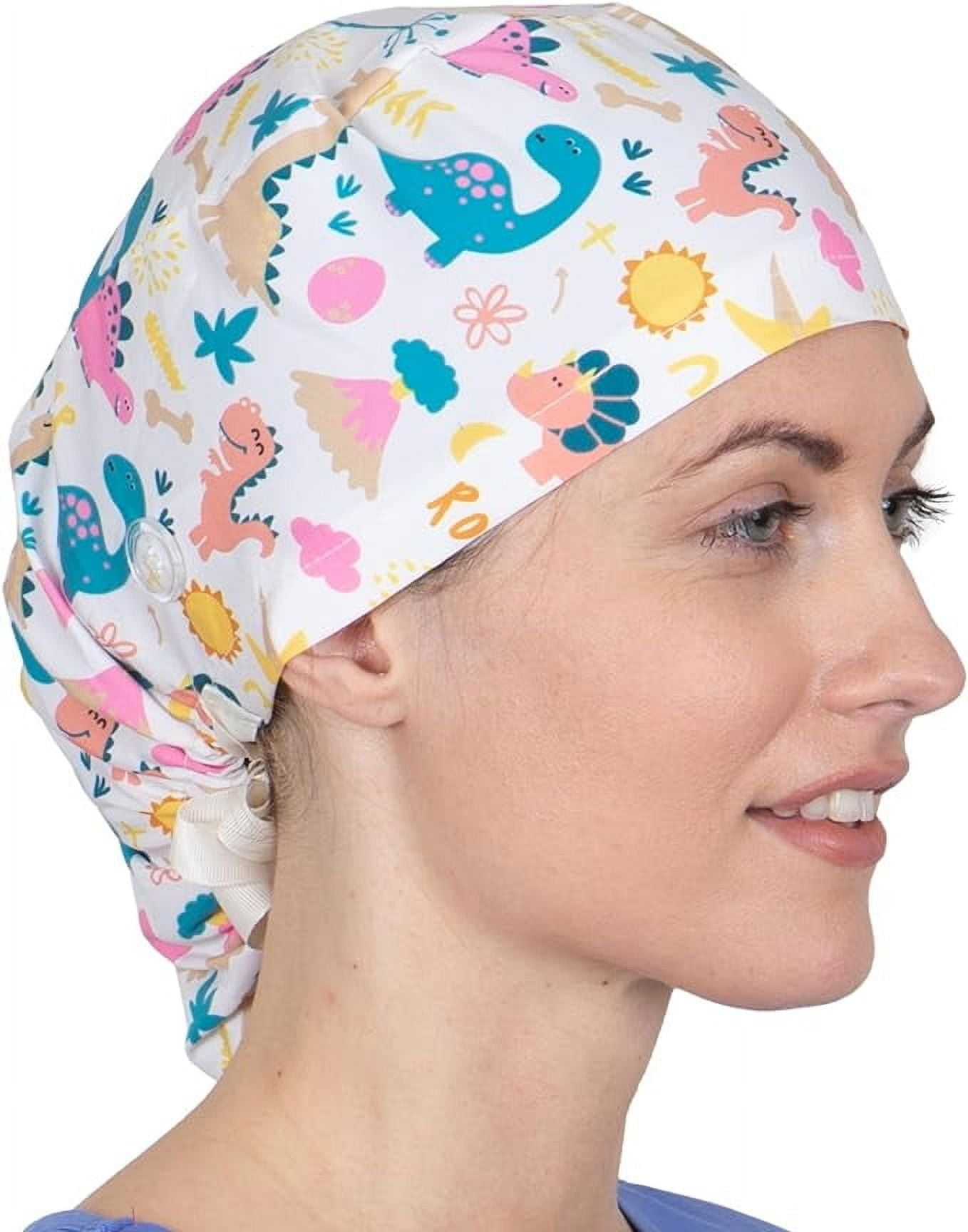 Scrub Caps Women Ponytail - Surgical Caps for Women Long Hair - Nurse ...