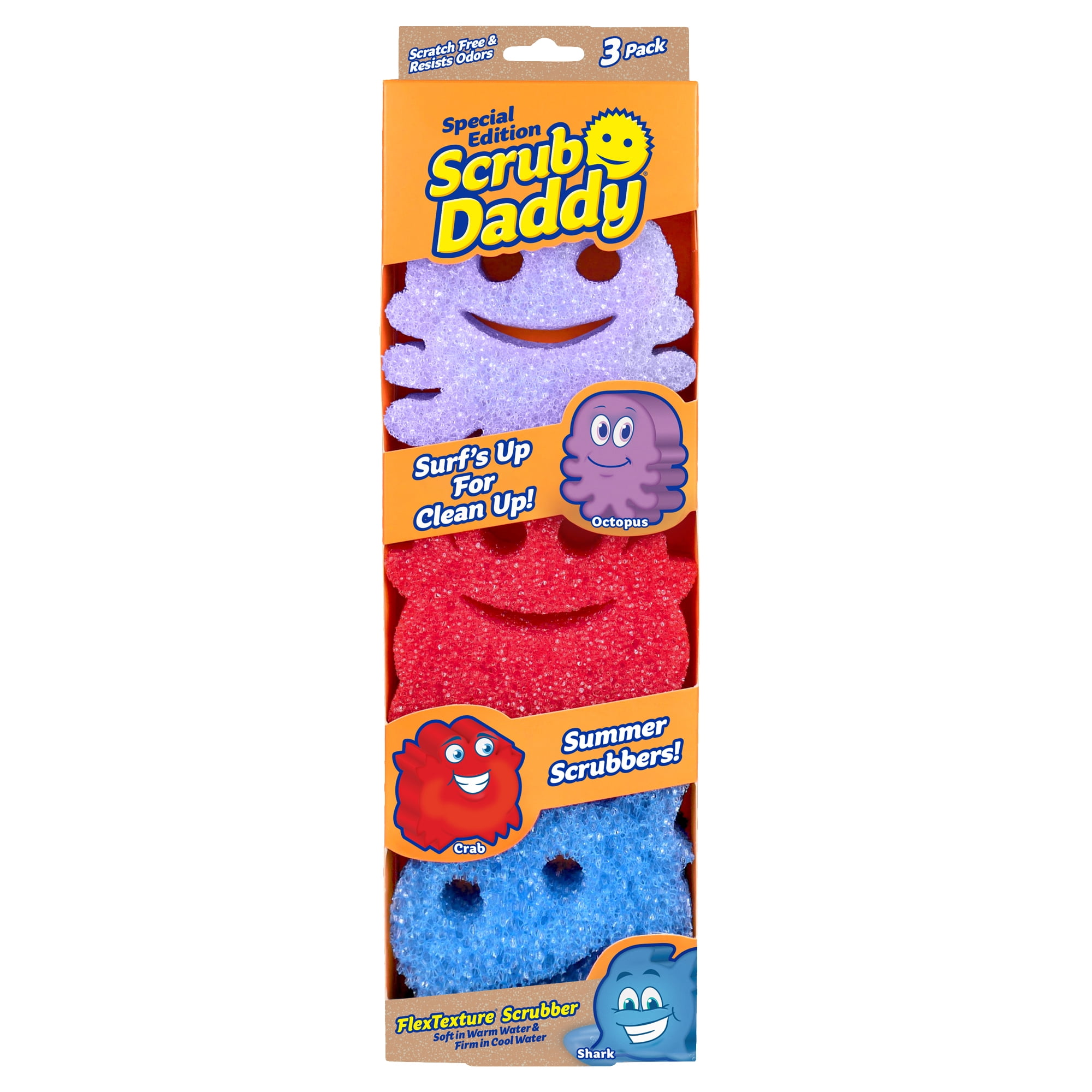 Scrub Daddy Sponge - Summer Shapes - Non-Scratch Home Scrubbers - 3 ...