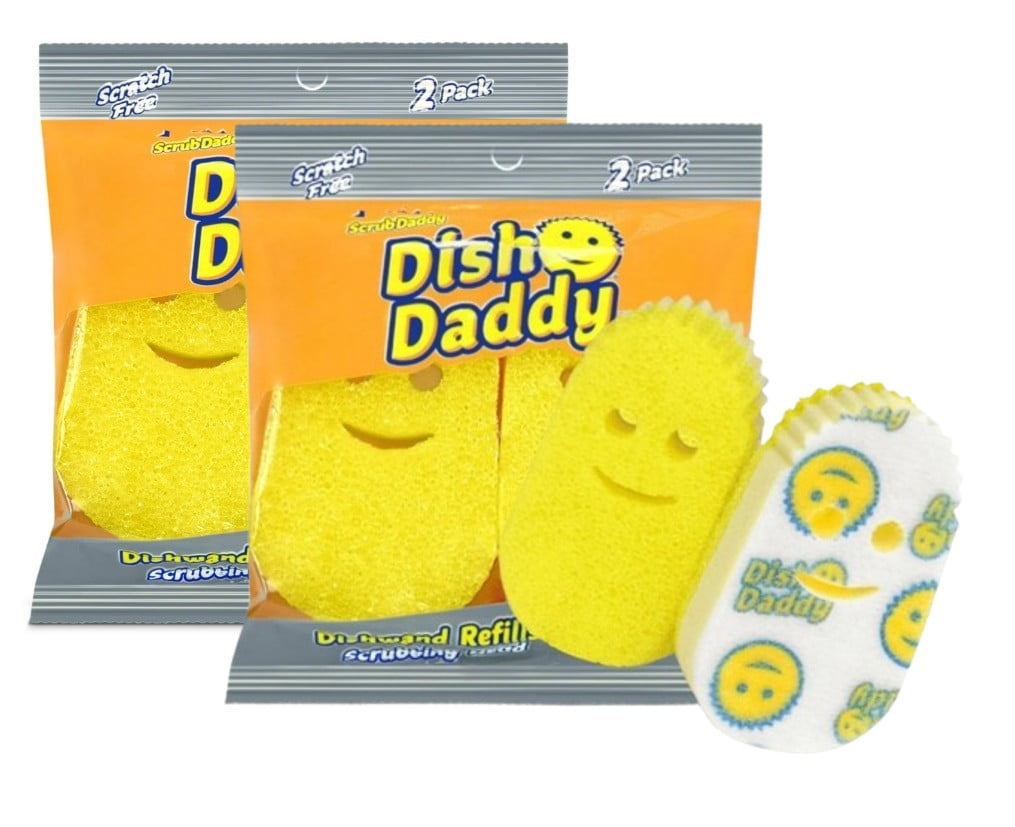 Scrub Daddy Dish Daddy Dishwand Sponge Refill, 2 Count (2 pack) - Total ...