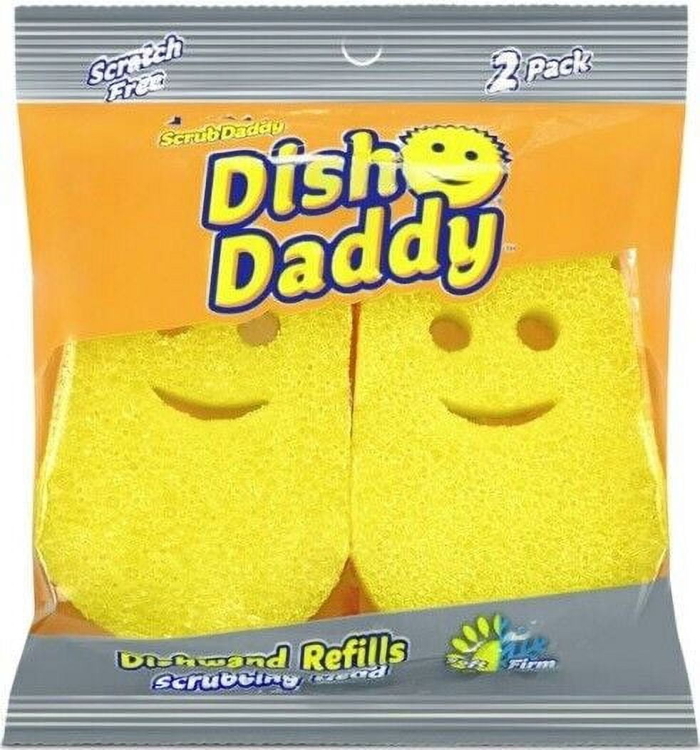Scrub Daddy Dish Daddy Refill Sponge Heads, 2-Pack, FlexTexture Foam ...