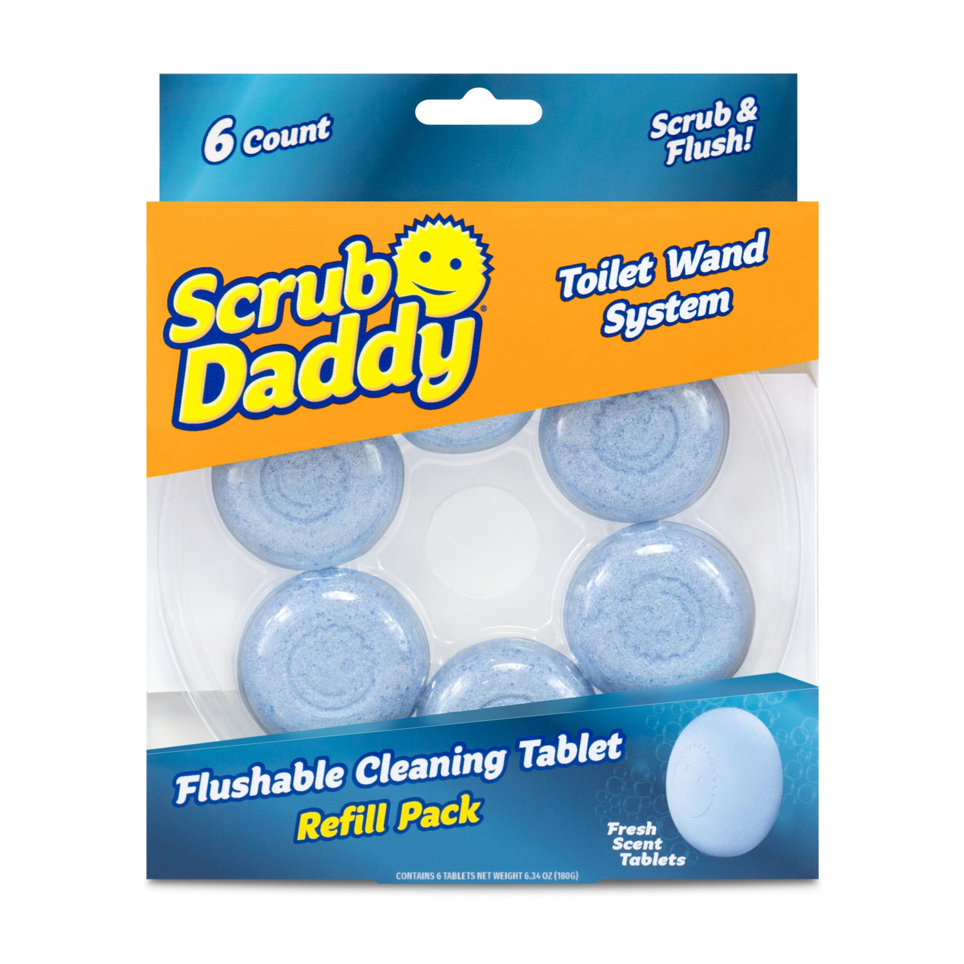 Scrub Daddy Dissolving Toilet Brush Set Scrubbing System Refills ...