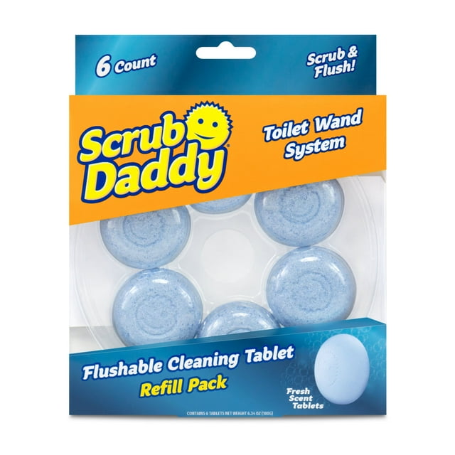 Scrub Daddy Dissolving Toilet Brush Set Scrubbing System Refills