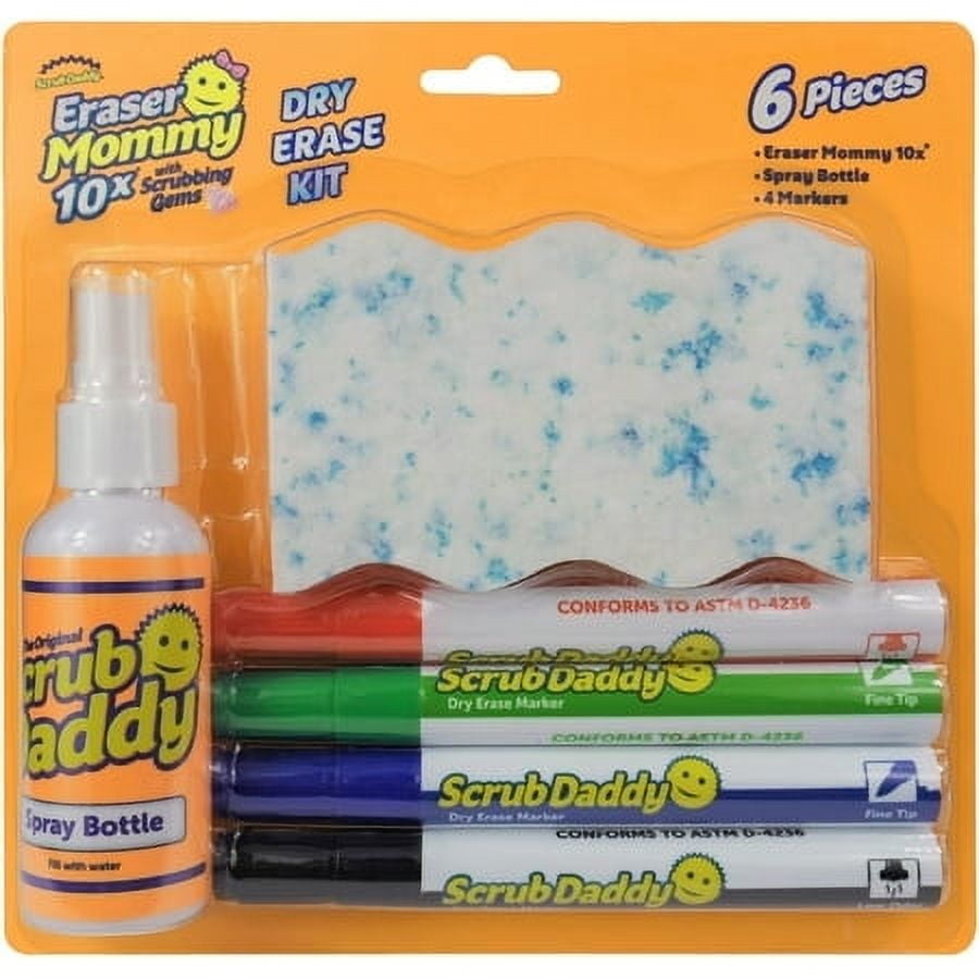 Scrub Daddy Dry Erase Marker Set with Eraser - Whiteboard Dry Erase ...