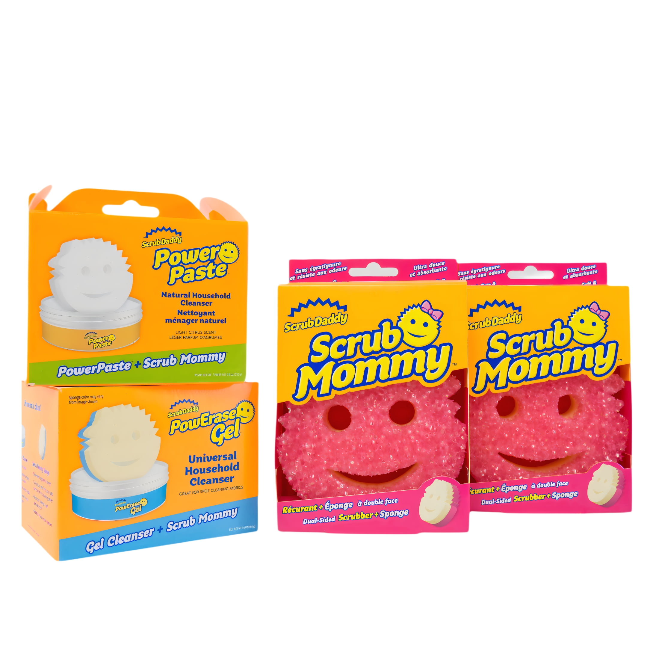 Scrub Daddy Power Up Bundle - 2 Count Scrub Mommy, 1 PowerPaste, Dye ...